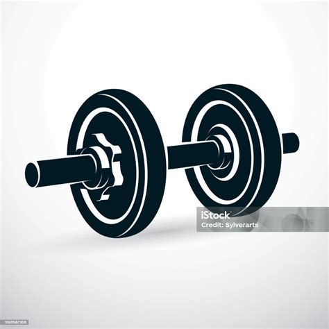 아령 벡터 그림 디스크 무게와 흰색 절연 스포츠 파워 리프팅 및 피트 니스 훈련 장비입니다 강철에 대한 스톡 벡터 아트 및 기타 이미지 Istock