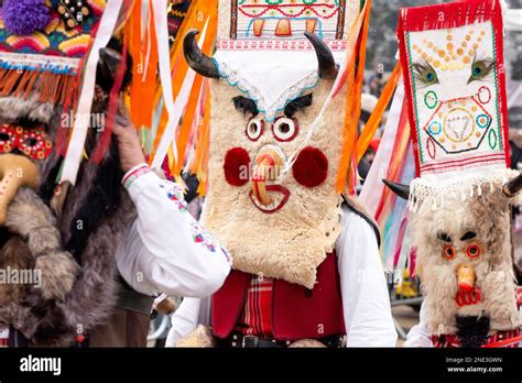 Kukeri Masked Dancers From Northern Bulgaria At Surva International