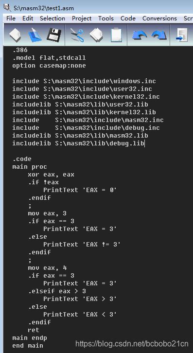 32位汇编语言条件伪指令和win32汇编关于c的error A2004 Csdn博客