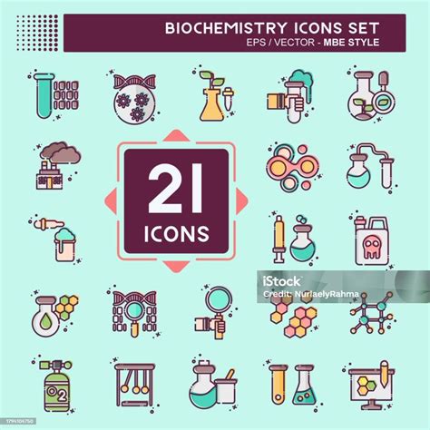 아이콘 세트 생화학 화학 기호와 관련이 있습니다 Mbe 스타일 심플한 디자인 편집 가능 간단한 일러스트레이션 0명에 대한 스톡 벡터 아트 및 기타 이미지 Istock