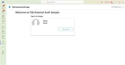 tab external auth c code samples microsoft learn