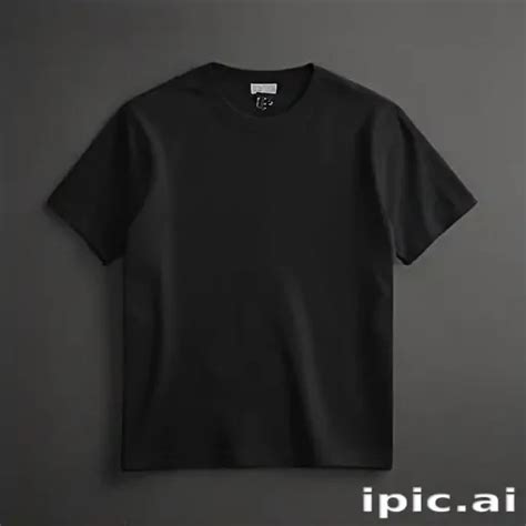 Plain Black Short Sleeve T Shirt On A Dark Background For Casual Wear
