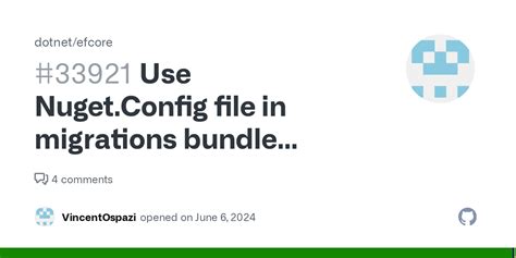 Use Nugetconfig File In Migrations Bundle Command · Issue 33921