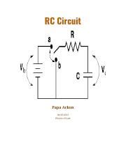 Lab RC Circuits Pdf RC Circuit Papa Ackon Physics II Lab Objective Purpose The