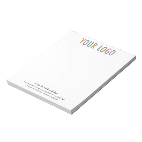 Personalized Office Notepad Custom Logo No Minimum Zazzle