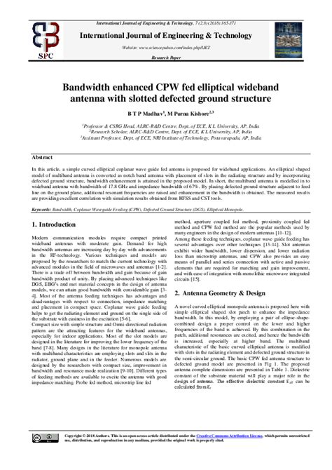 Pdf Bandwidth Enhanced Cpw Fed Elliptical Wideband Antenna With Slotted Defected Ground Structure