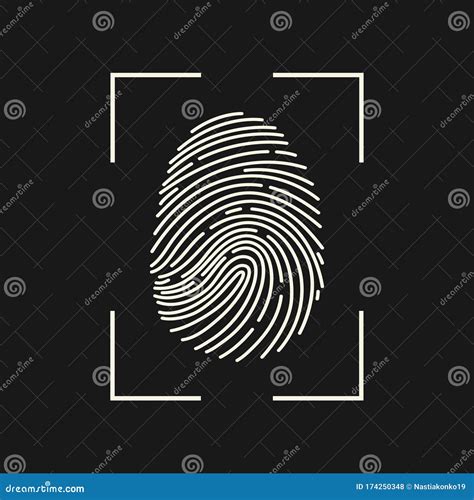 Fingerprint Icon Cyber Security Concept Digital Security