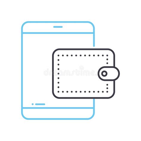 Digital Wallet Line Icon Outline Symbol Vector Illustration Concept Sign Stock Vector