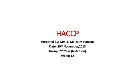 Ppt Haccp Powerpoint Presentation Free Download Id 1645713