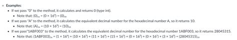Solved Write A Method Takes A Hexadecimal Number As A Chegg Com
