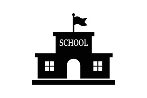 School Building Silhouette Icon School Building Icon School Building School Silhouette Icon