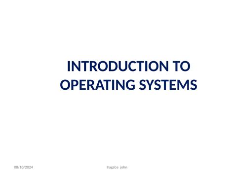 Lecture 1 Windows Operating System Concepts Pptx Operating Systems Computer Software And