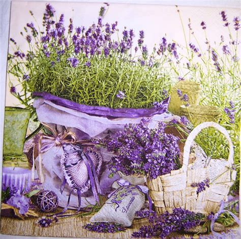 Lavender Paper Napkins For Decoupage Lavender Basket Decoupage Paper