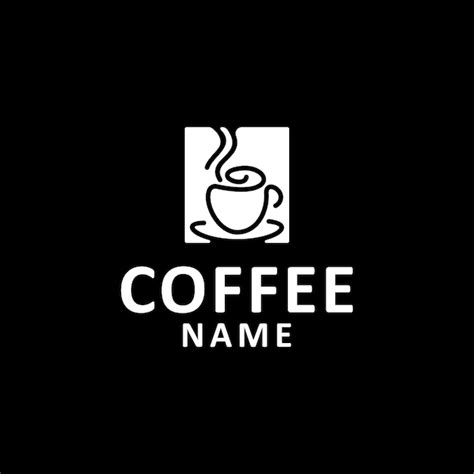 빈티지 커피 컵 심볼 로고 디자인 프리미엄 벡터