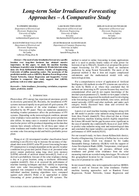Pdf Long Term Solar Irradiance Forecasting Approaches A Comparative