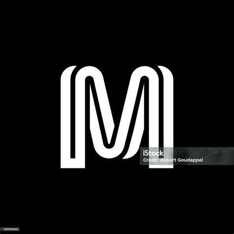 구부러진 선 문자 로고 타입 M 알파벳 M에 대한 스톡 벡터 아트 및 기타 이미지 알파벳 M 로고 0명 Istock
