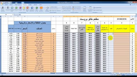شرح نظام كامل للوصول للتكلفة والربحية لأي مشروع أو شركة بواسطة الاكسيل