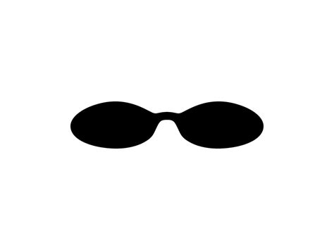 Sun Eye Glasses Silhouette Front View Flat Style Can Use For