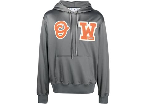 Off White Ow Patch Slim Hoodie Greyorange Mens Fw22 Us
