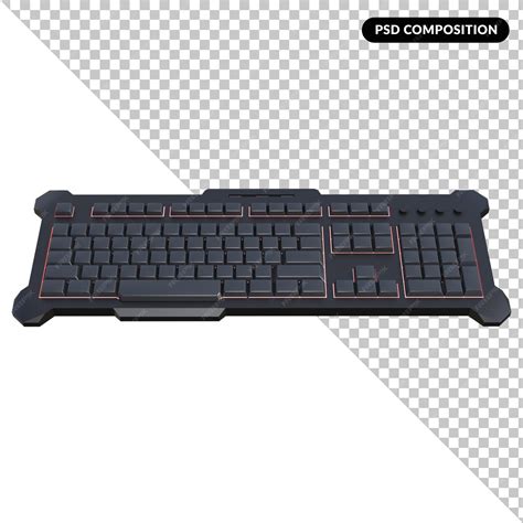 Premium Psd A Black Keyboard Isolated 3d Rendering