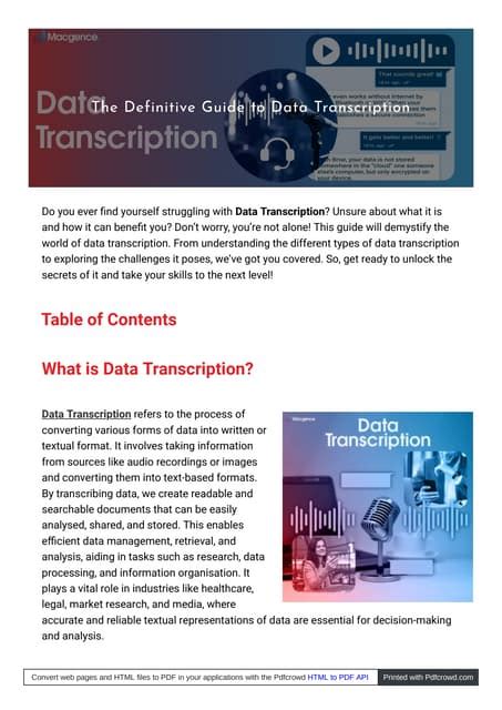 Data Transcription Pdf