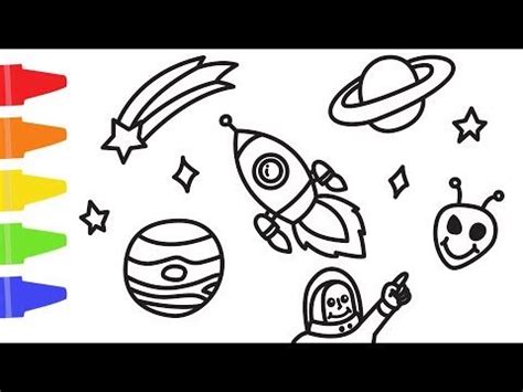 우주선 우주 외계인 그리기 색칠공부 컬러링 색칠하기 비드로잉 Drawing for kids Easy drawings for kids Easy drawings