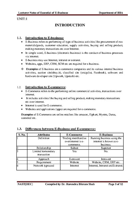 Unit 1 Introduction Unit 1 Unit Introduction 1 Introduction To E