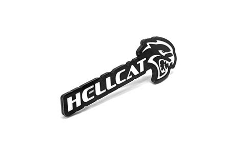 Dodge Radiator Grille Emblem With Hellcat Logo Type 2 Decoinfabric