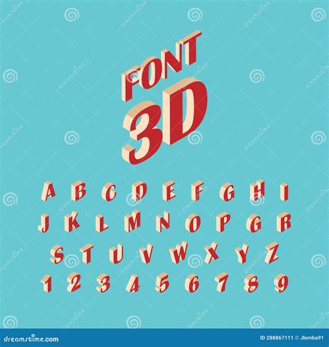 Vector isometric 3d font. stock illustration. Illustration of poster - 288867111