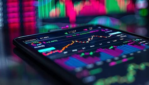vibrant stock market tracking app with colorful graphs and detailed price analytics highlighted