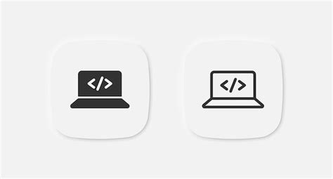 Premium Vector Code On Laptop Icon Software Develop Symbol Computer