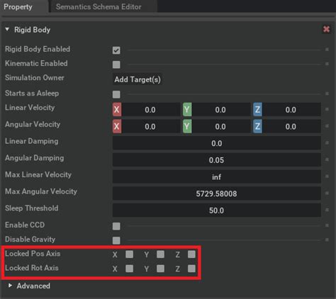 How To Set Rigid Body Locked Pos Axis And Locked Rot Axis Isaac Sim