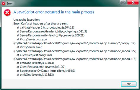 javascript error stopping proxy · issue 129 · xzandro sw exporter · github
