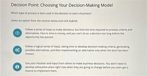 Solved Decision Point: Choosing Your Decision-Making | Chegg.com