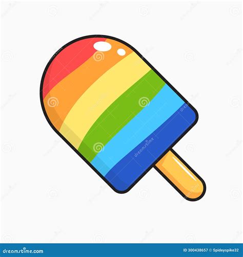 A Rainbow Ice Cream Isolated Vector Illustration Stock Illustration Illustration Of Rainbow