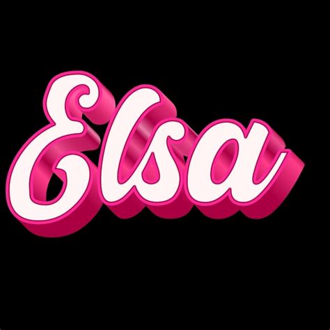 Premium Photo Elsa Typography 3d Design Pink Black White Background Photo 