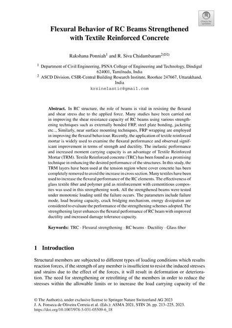 Pdf Flexural Behavior Of Rc Beams Strengthened With Textile Reinforced Concrete