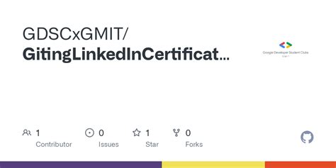 GitHub GDSCxGMIT GitingLinkedInCertificates