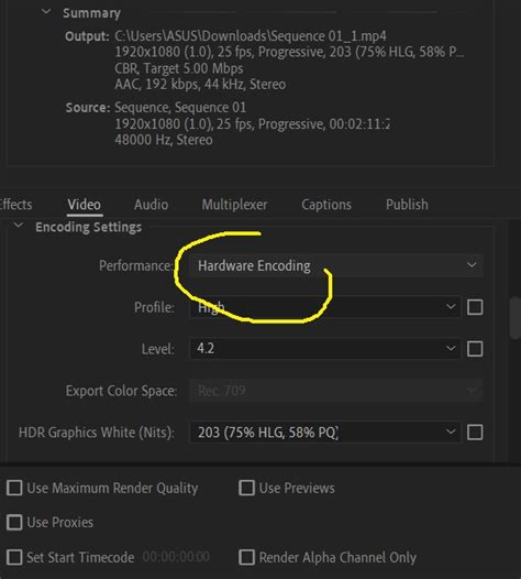 solved how to make hardware encoding detected when export adobe
