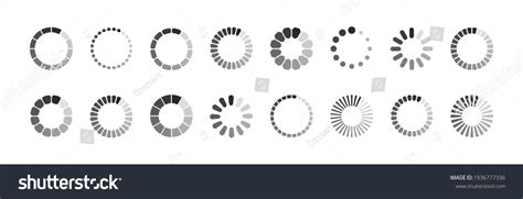Set Vector Loading Icons Circle Progress Stock Vector Royalty Free Shutterstock