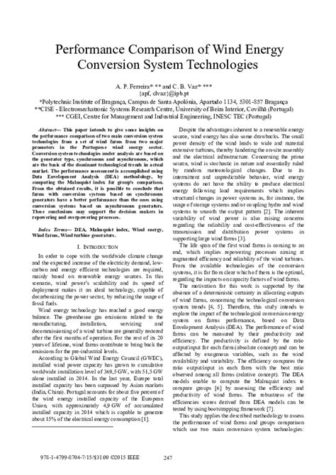 Pdf Performance Comparison Of Wind Energy Conversion System Technologies