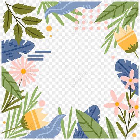 멤피스 초록 잎 테두리 일러스트디자인상표식물 Png 일러스트 무료 다운로드 Lovepik