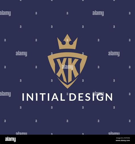 Xk Logo With Shield And Crown Monogram Initial Logo Style Vector File Stock Vector Image And Art