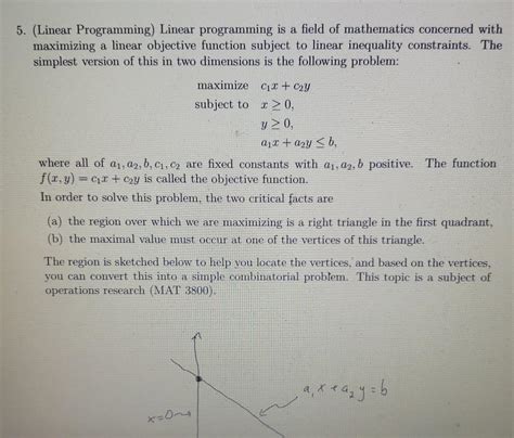 Solved 5 Linear Programming Linear Programming Is A Field