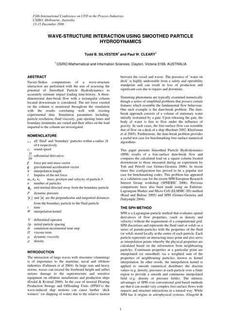 Pdf Wave Structure Interaction Using Smoothed Particle Hydrodynamics