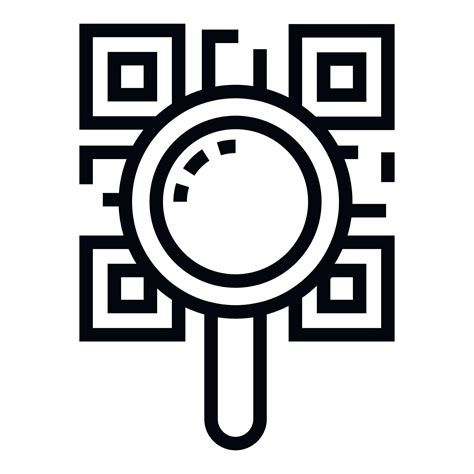 Magnified Qr Code Icon Outline Style 15552751 Vector Art At Vecteezy