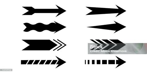 vector black arrows set on white background arrow cursor and pointers stock illustration