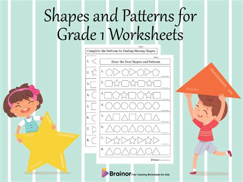 20 Worksheets On Shapes And Patterns For Grade 1 Free Printable