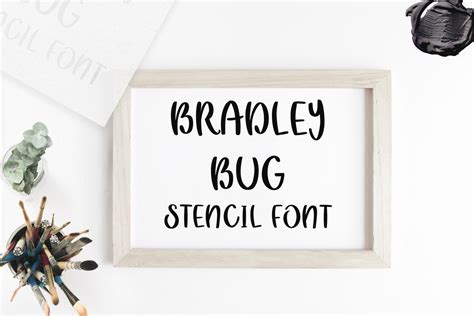 Bradley Bug Stencil Regular Font Xfontspro