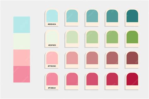 Premium Vector Blue Pink Green Color Palette Pastel Colors Catalog